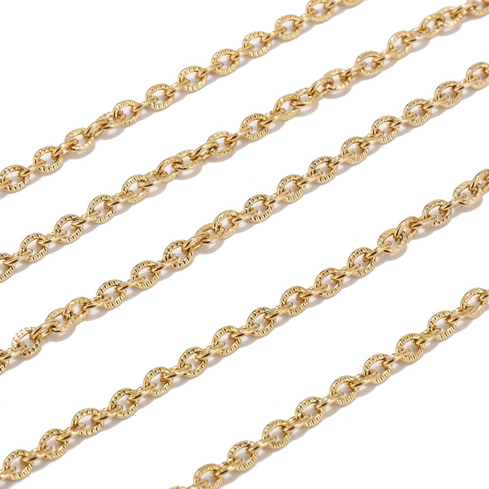 1 meters 3mm Gold Stainless Steel Flat Cable Link ... – Grandado