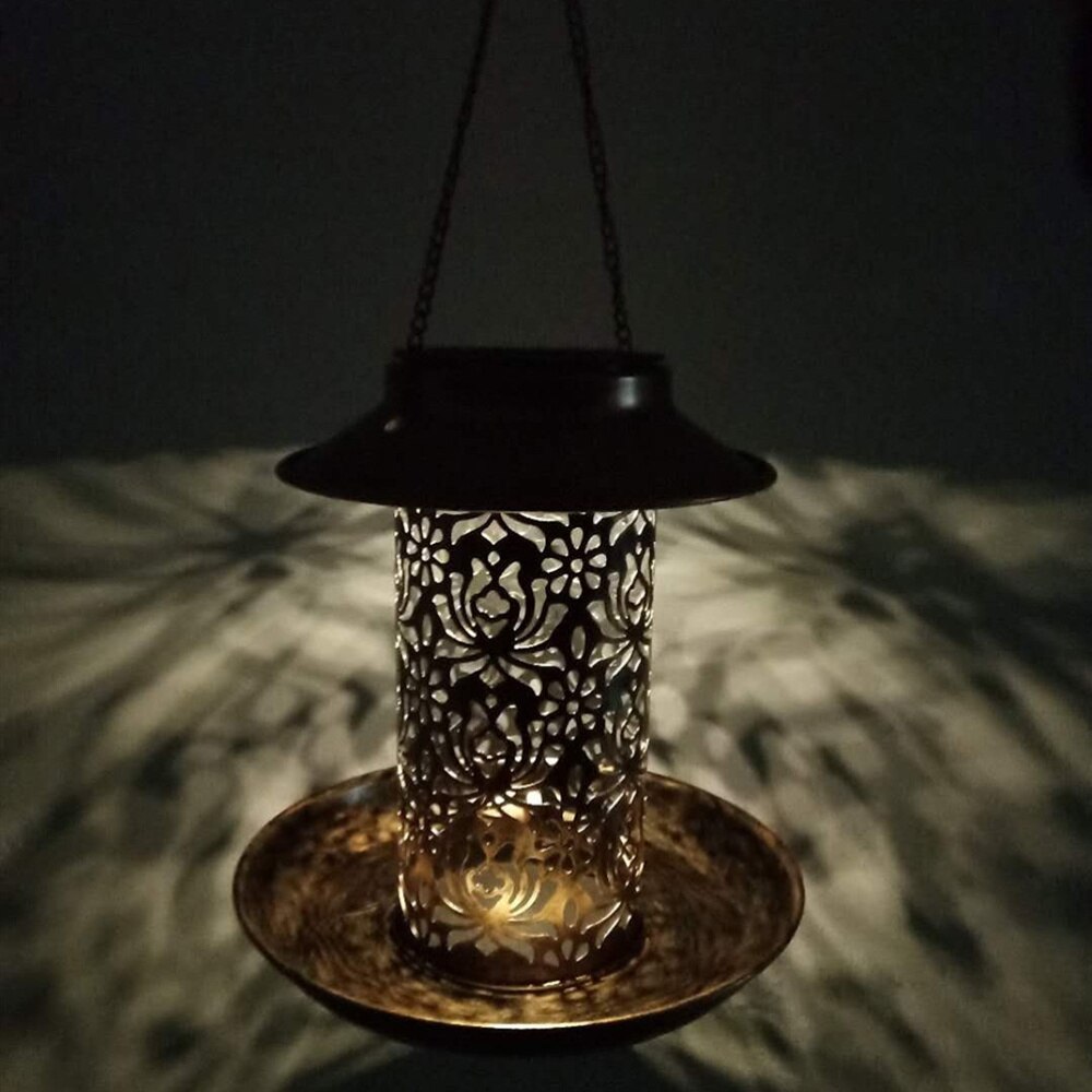 Solar Bird Feeder Waterproof LED Light Bird Feeder... – Grandado