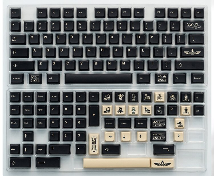 140 Keys GMK Pharaoh Theme Keycaps Black yellow PB... – Vicedeal