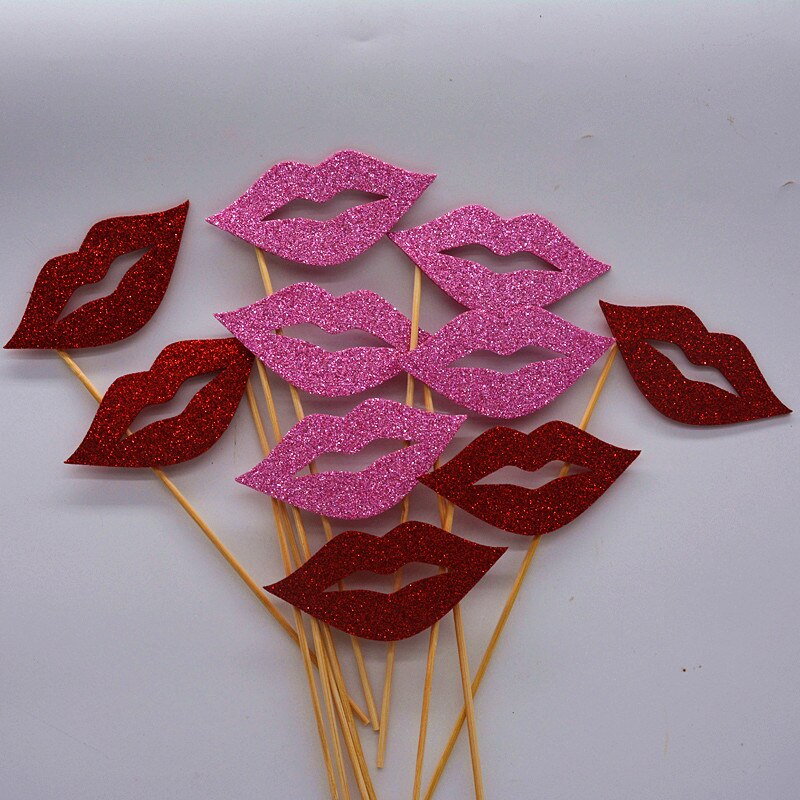 Pink Red Lip DIY Photo Booth Props on A Stick Part... – Grandado