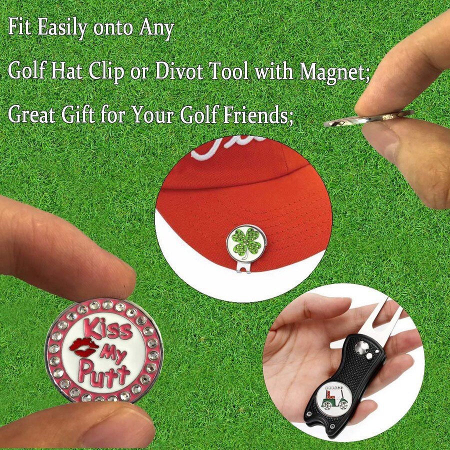 3 Pcs Golf Ball Markers with 1 Pc Magnetic Golf Ha... – Grandado