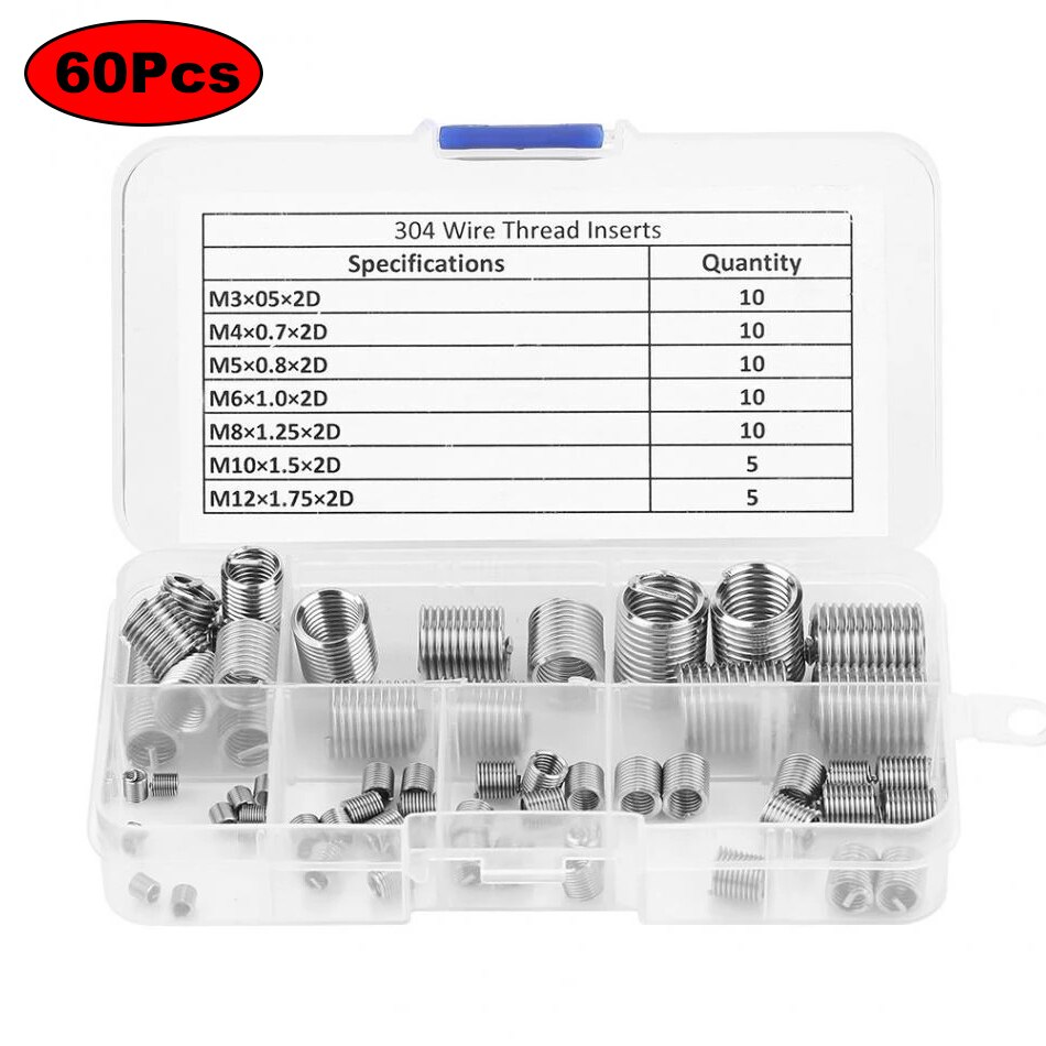 60 stücke M3-M12 Edelstahl Gewinde Reparatur Einsatz Bausatz Tragen ...