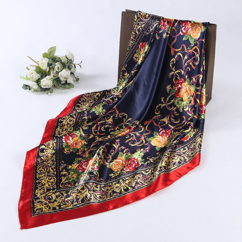 Silk Satin Scarf Women Foulard Neck Head Scarf Wra... – Grandado