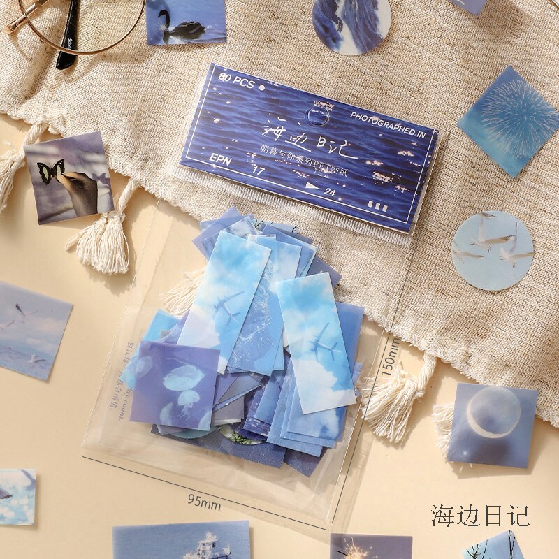 80pcs/pack Color Sky PET Stickers Set Natural Scen... – Vicedeal