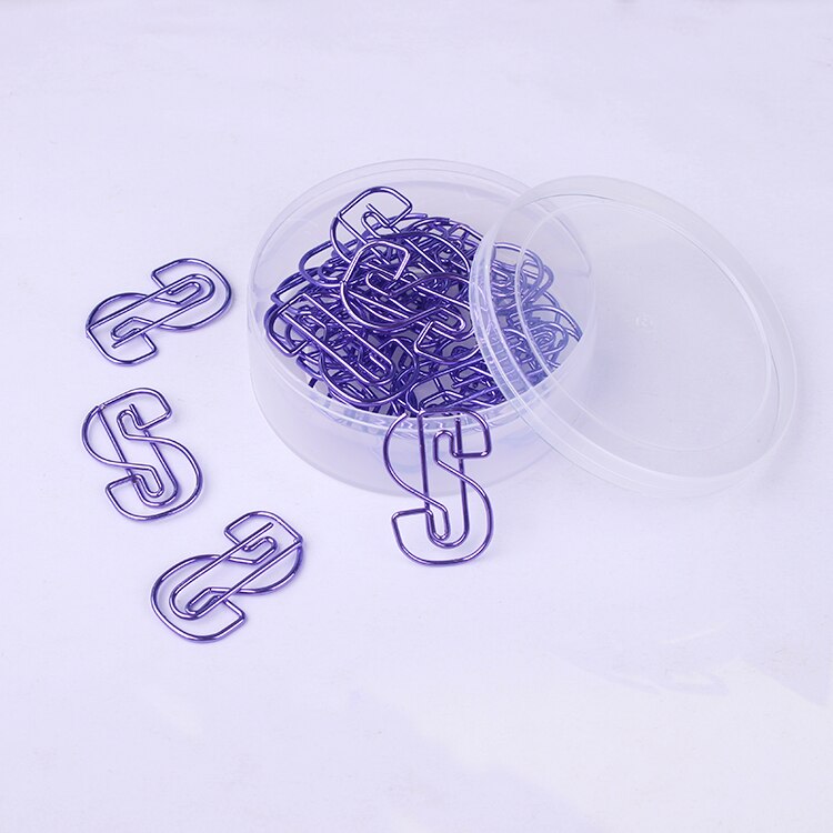 purple S shaped metal Paperclips Paper Clips Decor... – Grandado