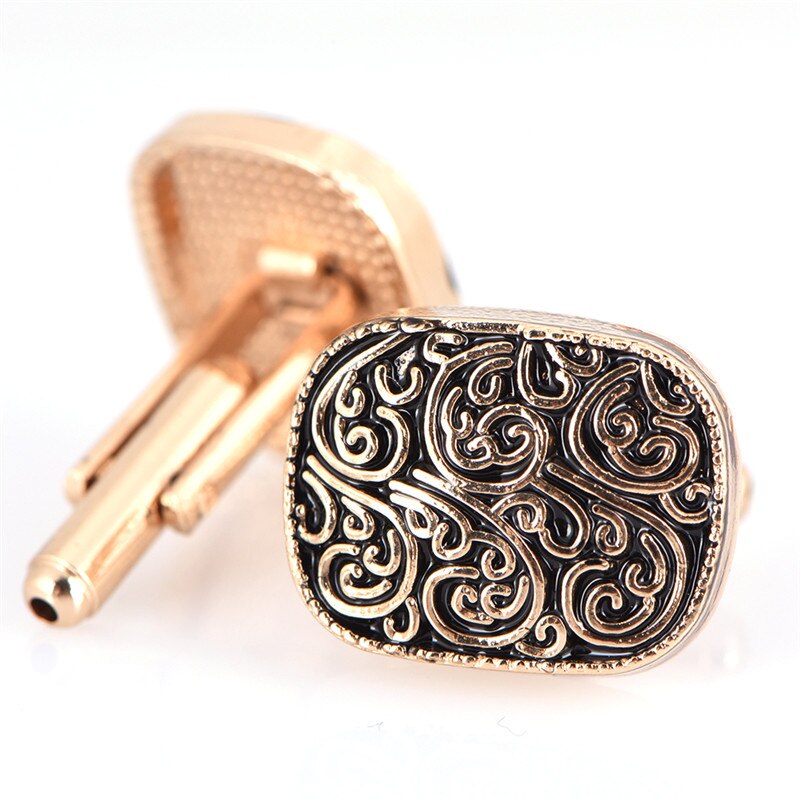 1 Pair Black Enamel Metal Cufflink Cuff Link Arm B... – Grandado