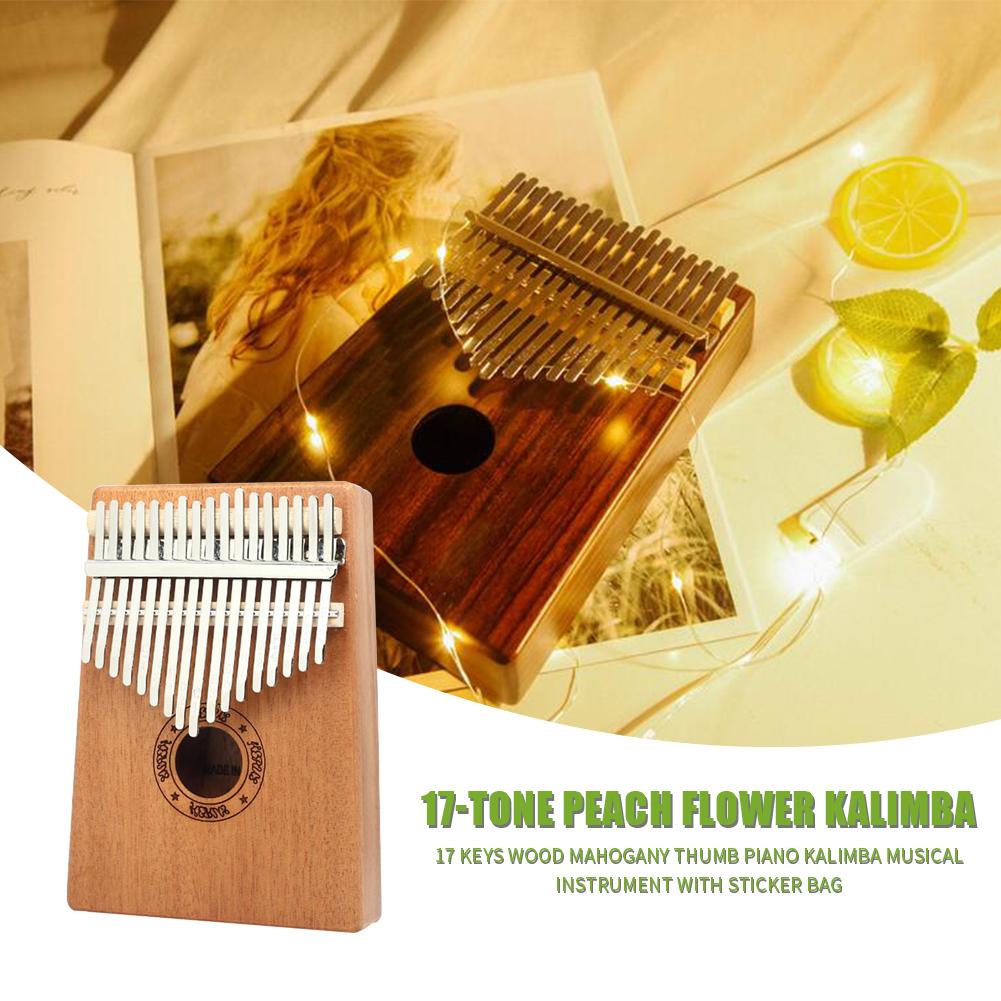 17 Keys Kalimba Wood Mahogany Thumb Piano Musical ... – Grandado