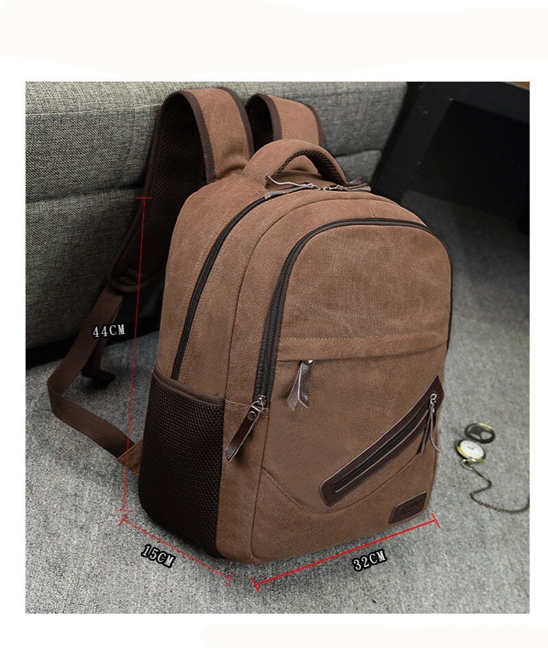 Men Backpack Canvas Backpack Bags College Student ... – Vicedeal