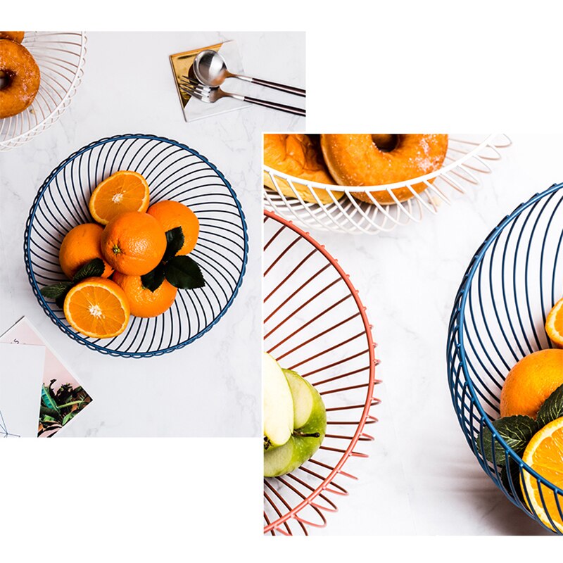 Circle Wire Storage Basket Metal Fruit Basket Iron... – Grandado