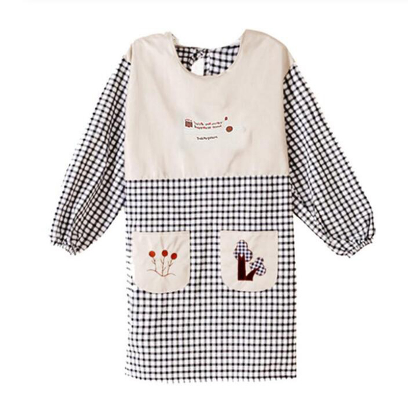 Home kitchen cooking dirty apron cotton plaid long... – Grandado