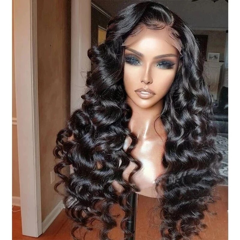 Perruque Lace Front wig synthétique noire naturell... – Grandado