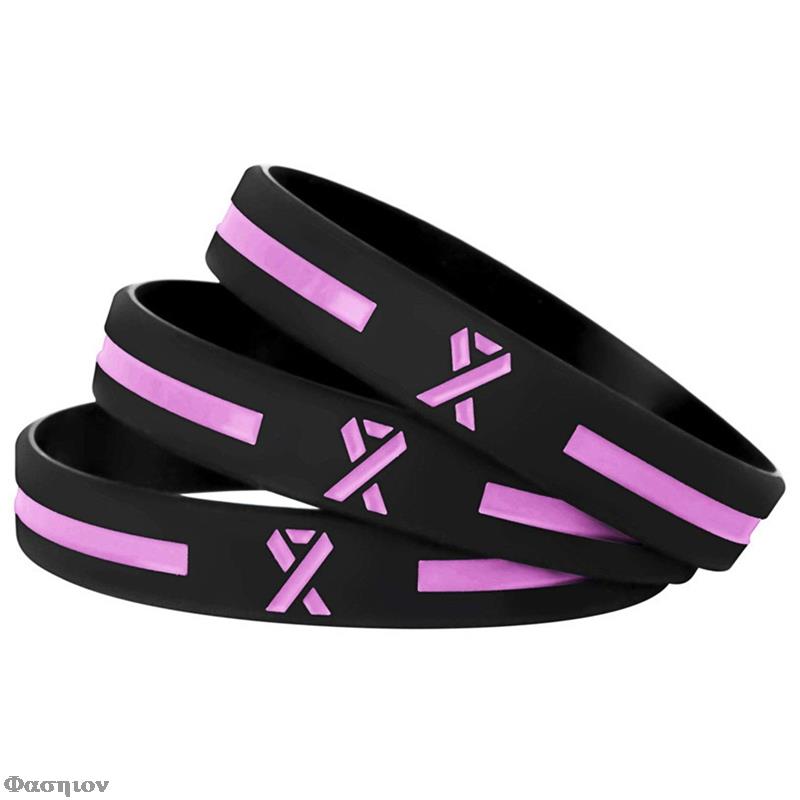 Black Breast Cancer Awareness Pink Ribbon Silicone... – Vicedeal