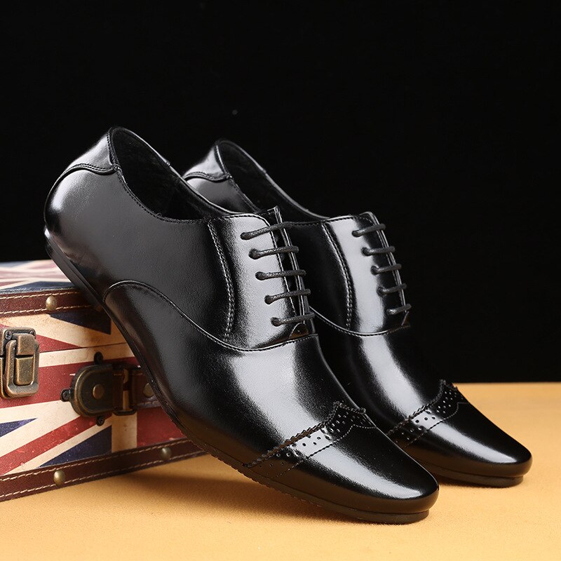 Brogue Shoes Men Formal Pointed Toe Wedding Shoes ... – Grandado
