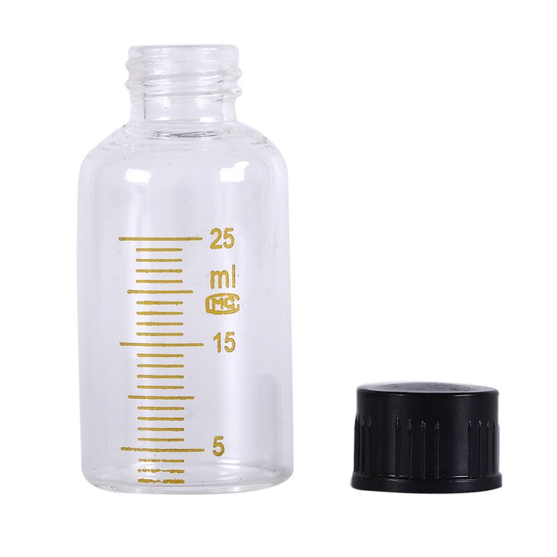 1pc Transparent Glass Bottle With Black Screw Cap ... – Vicedeal