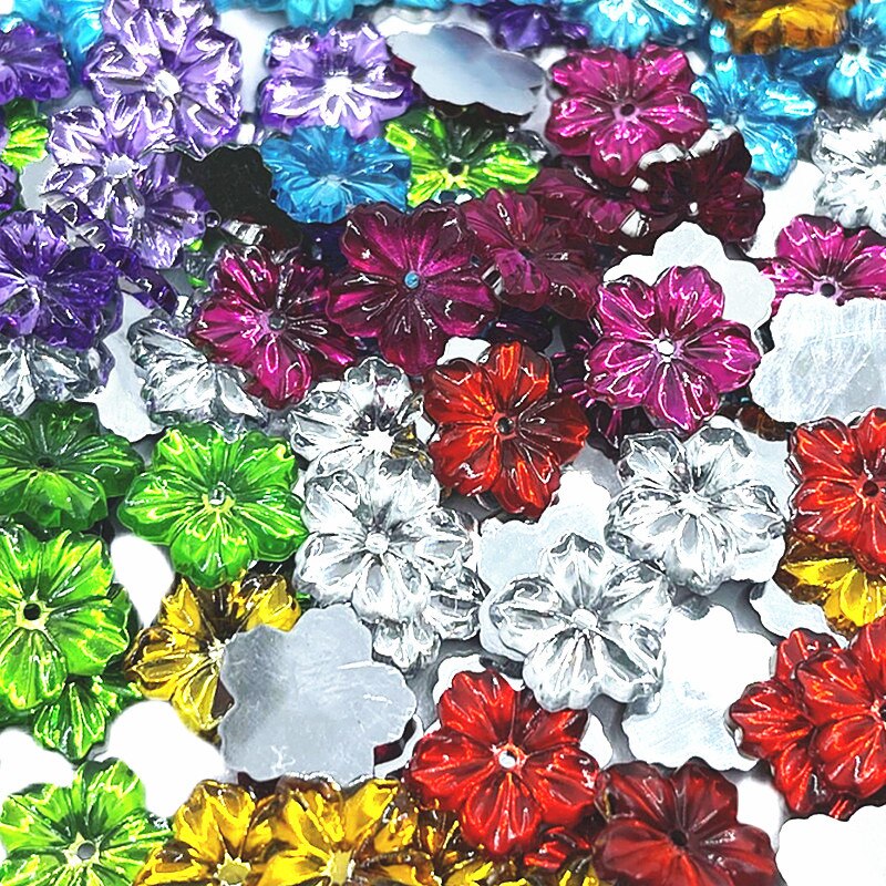 100pcs/Lot 13mm Multicolor Peony Flower Acrylic Rh... – Vicedeal