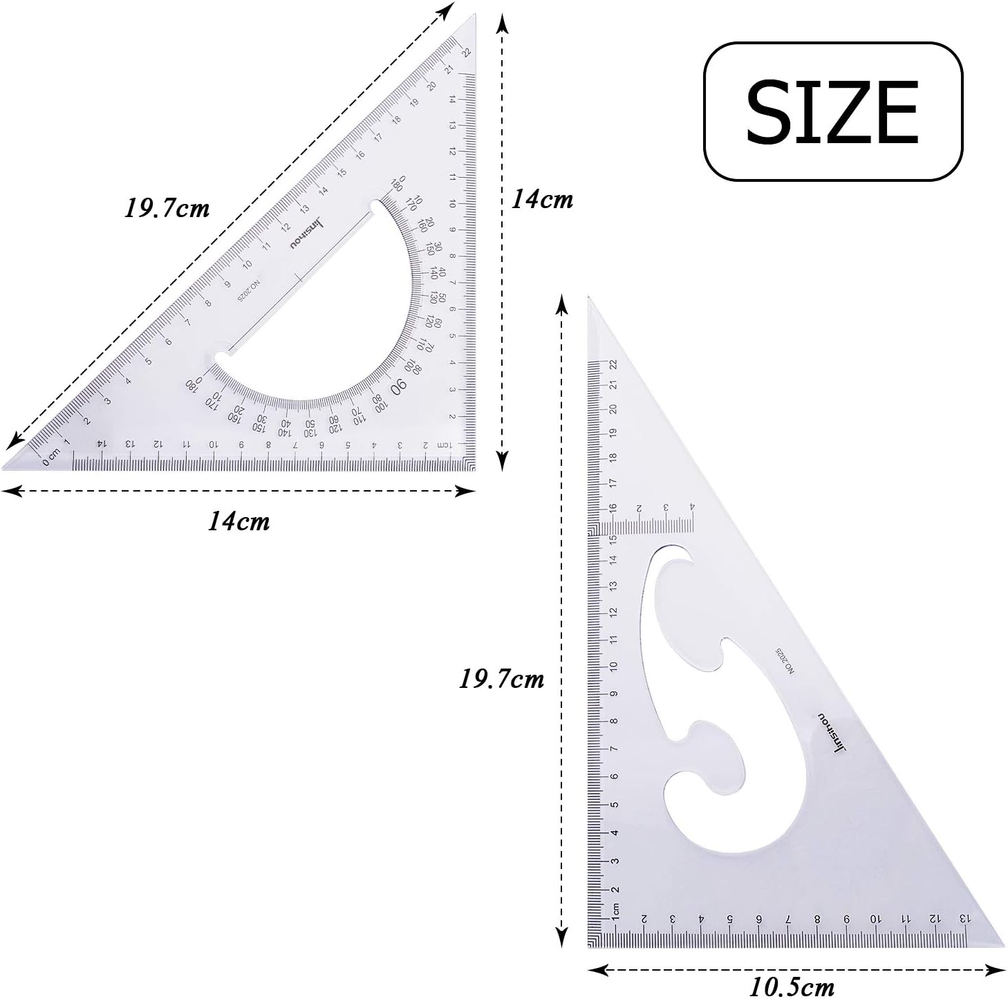 Large Triangle Ruler Square Set 30/60 And 45/90 De... – Grandado
