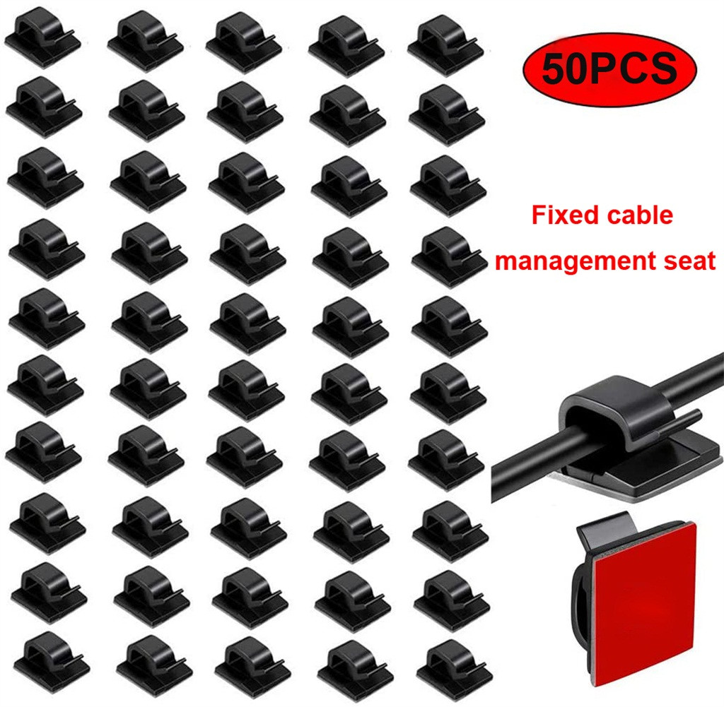 50pcs Cable Clips Self Adhesive Cord Management Bl... – Grandado