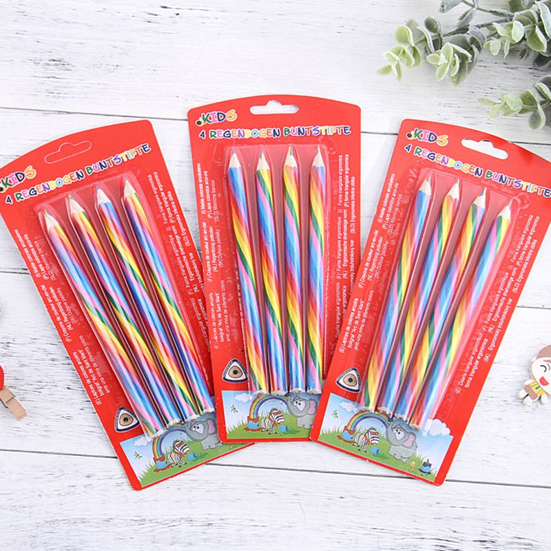 4PCS/Set 4 Color Concentric Rainbow Pencil Crayons... – Vicedeal