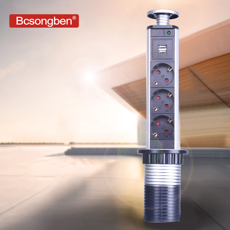 Bcsongben Pull Socket Pop Up 3 Power Socket 2 Usb Vicedeal