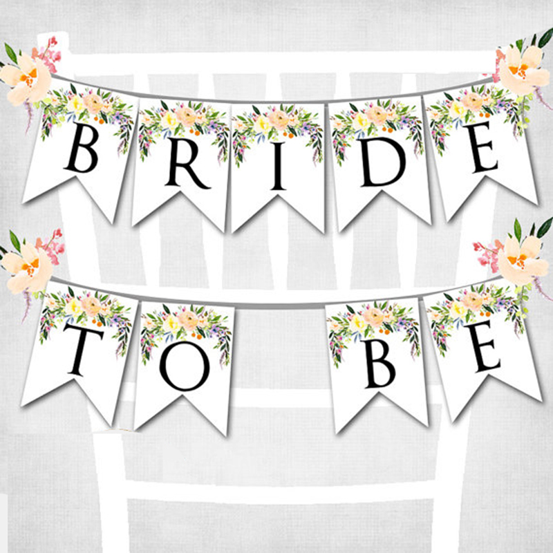 1Pcs/Set Square Bride To Be Letter Flag Single Par... – Grandado