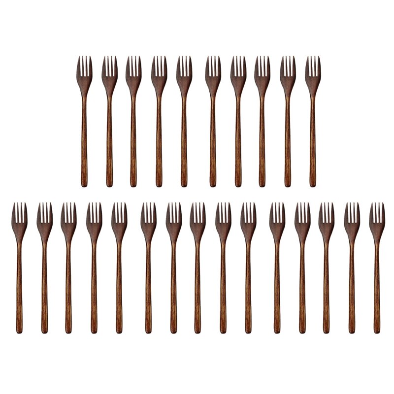 25 Pieces Eco-Friendly Wood Salad Dinner Fork Tabl... – Vicedeal