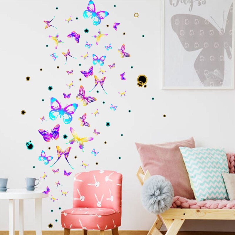 Colorful Butterfly Wall Sticker Rainbow Butterflie... – Grandado