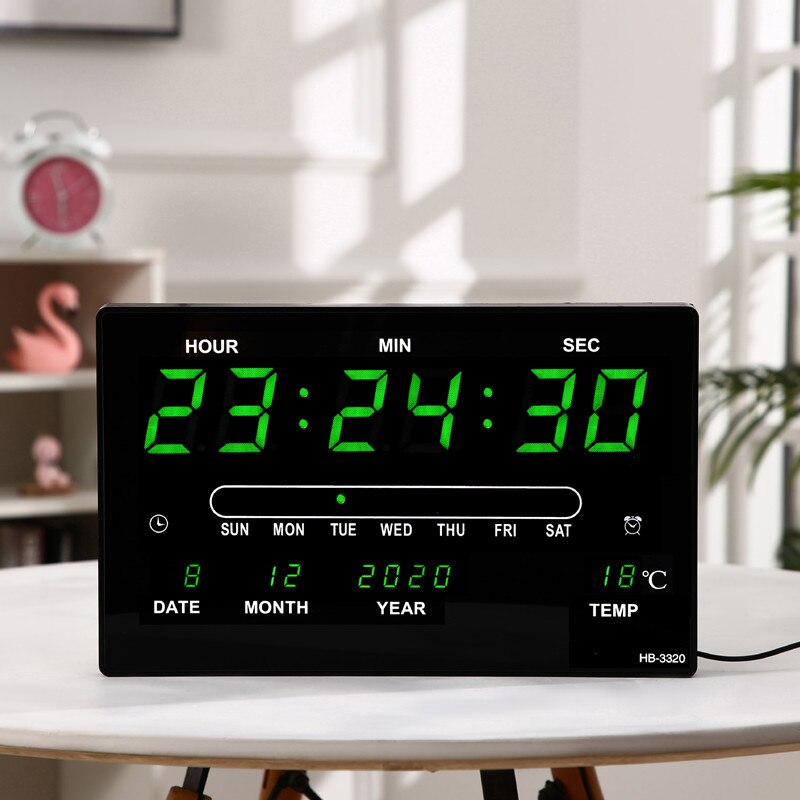 32x20x3CM Large Digital Wall Clock Alarm Hourly Ch... – Grandado