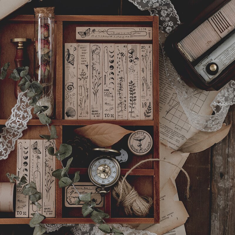 Vintage Bos Gang Decoratie Stempel Maan Vlinder Ho... – Grandado