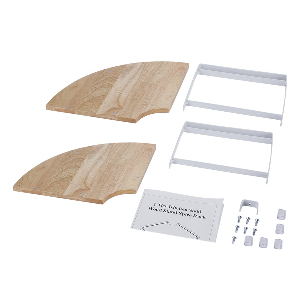 2 Layer Kitchen Solid Wood Stand Fan Shaped Corner... – Grandado