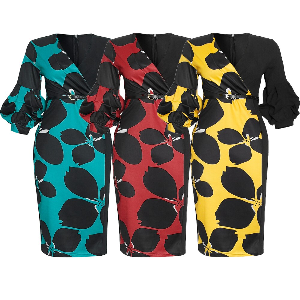 MD Dresses For Women African Print Office Dress Wi... – Grandado