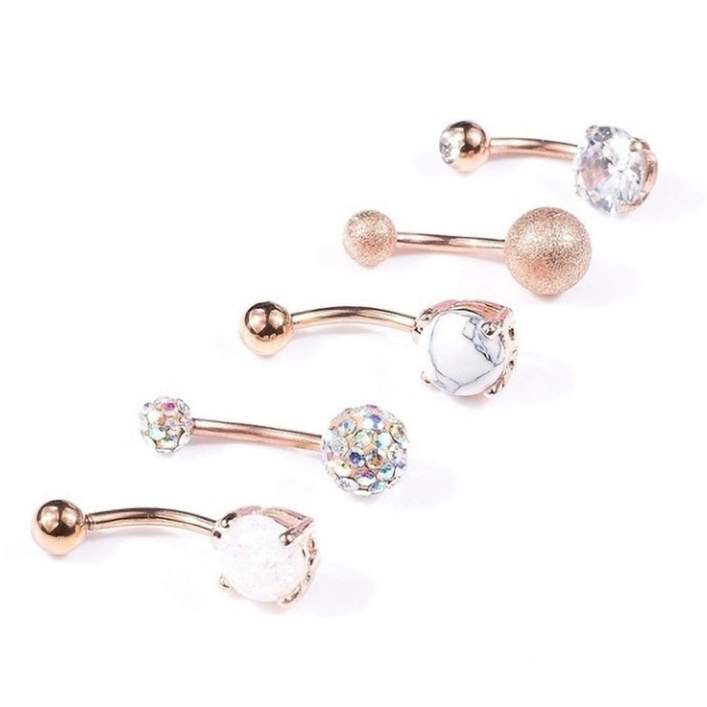 4Pcs/set Belly Button Rings Navel Piercing Rings B... – Grandado