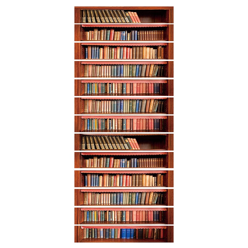 PVC wallpaper book shelf simple 13 pieces of DIY s... – Grandado
