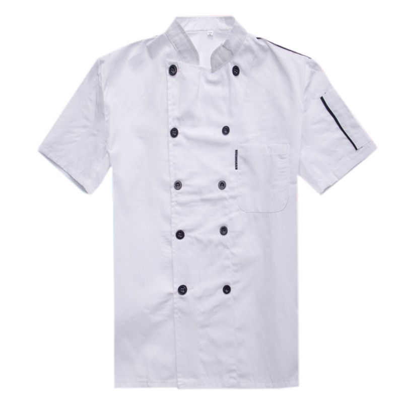 Unisex Short Sleeve Summer Chef Jacket Double-Brea... – Grandado