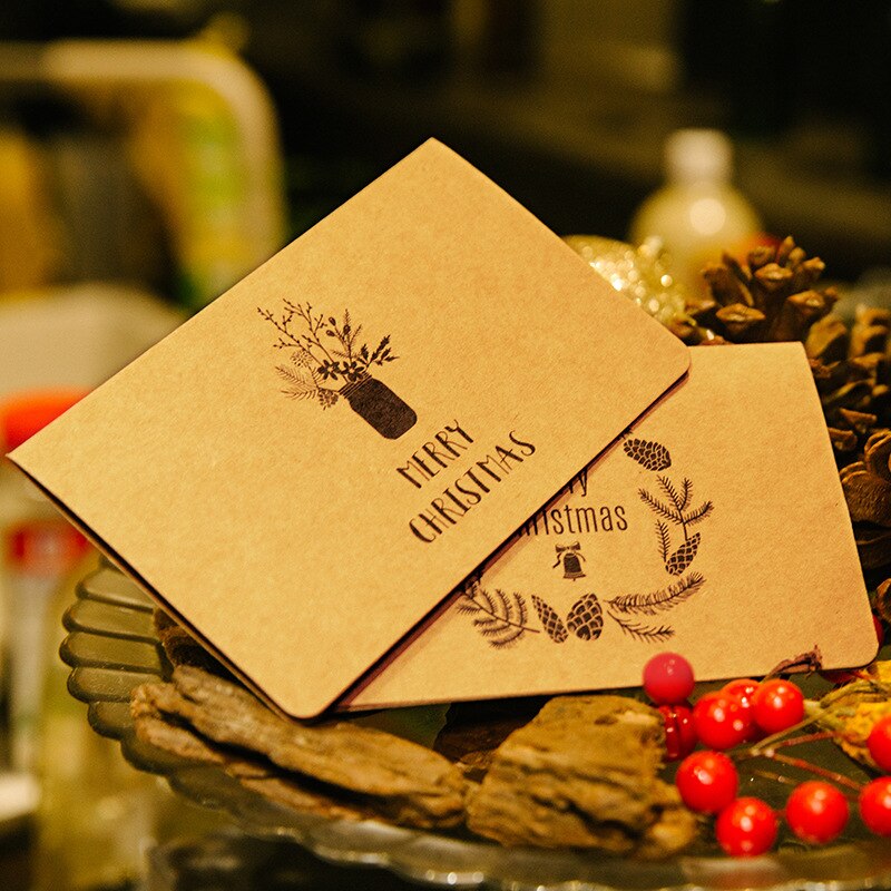 5PCS Christmas Retro Kraft Paper Folding Type Gree... – Vicedeal