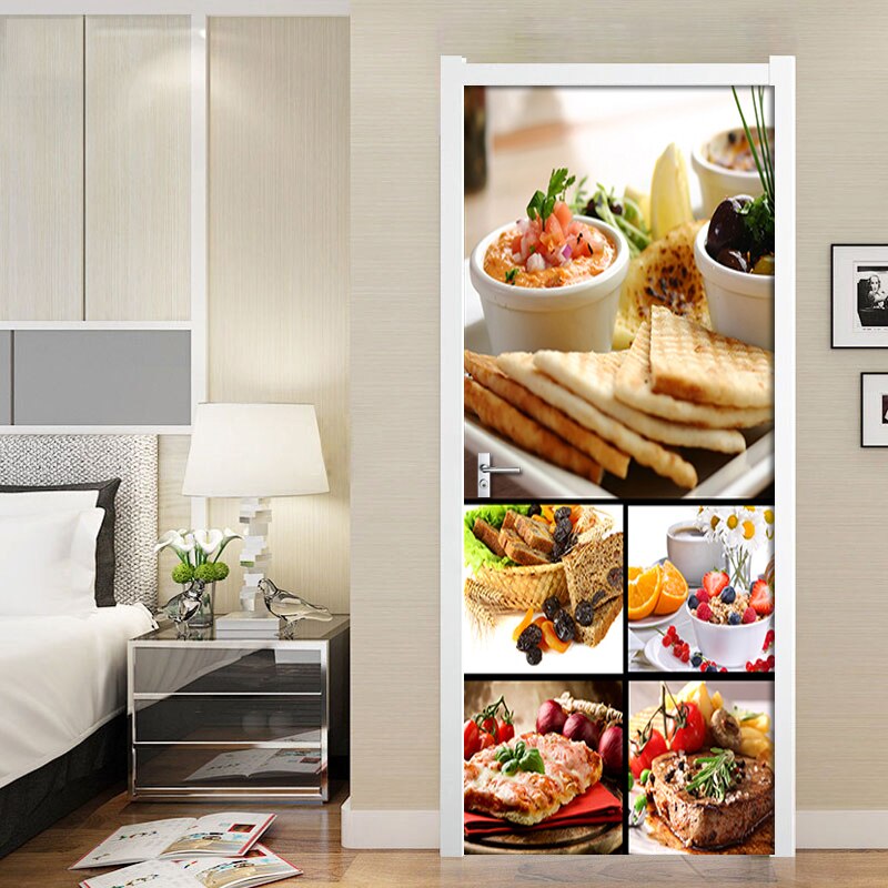 DIY Door Sticker Western Food Photo Mural Wallpape... – Vicedeal