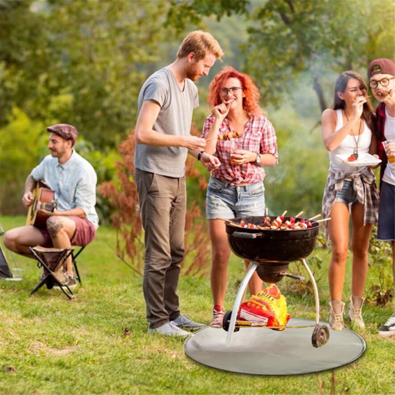 Round Camping Fireproof Barbecue Mat Tent Mat Fold... – Vicedeal
