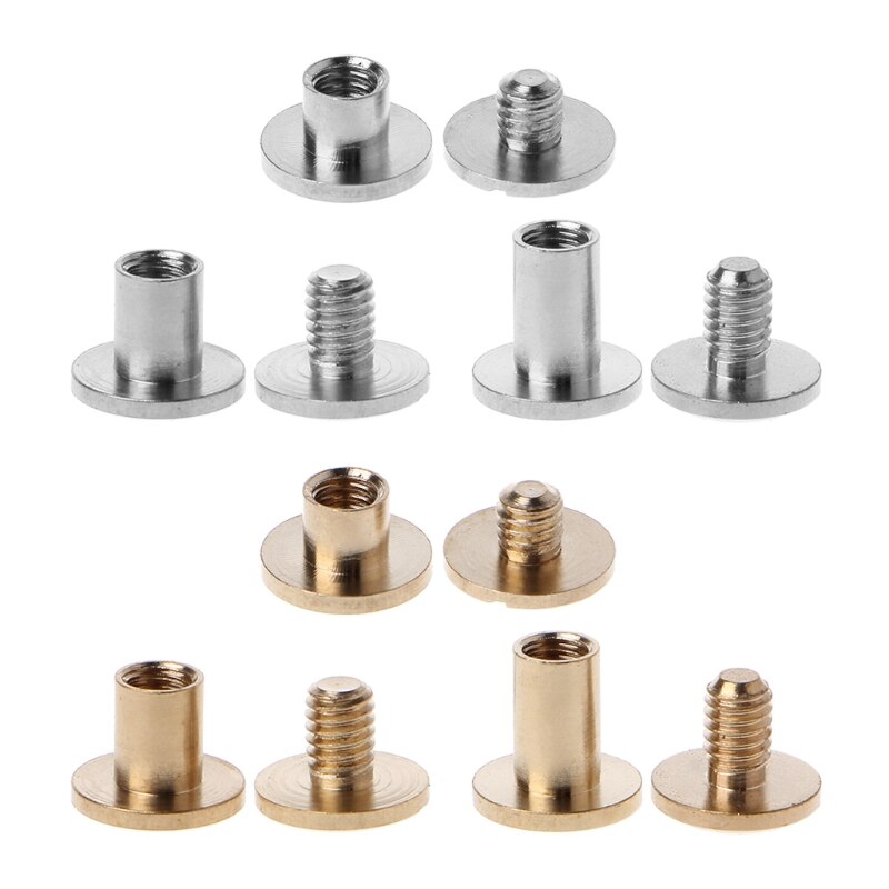 10 Pairs Brass Chicago Screws Posts Belt Button fo... – Vicedeal