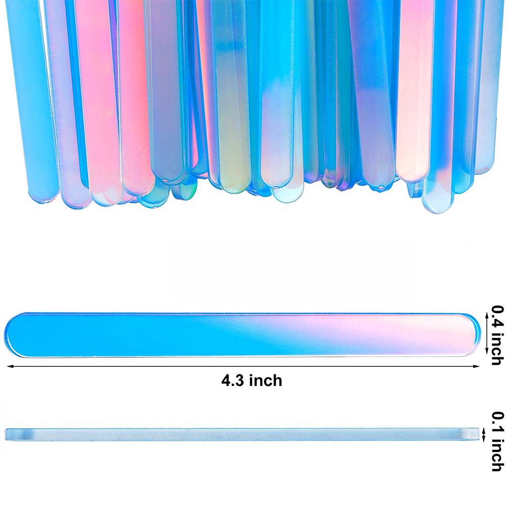 50Pcs DIY Acrylic Cakesicle Sticks Gradient Ice Cream Stick Soft ...