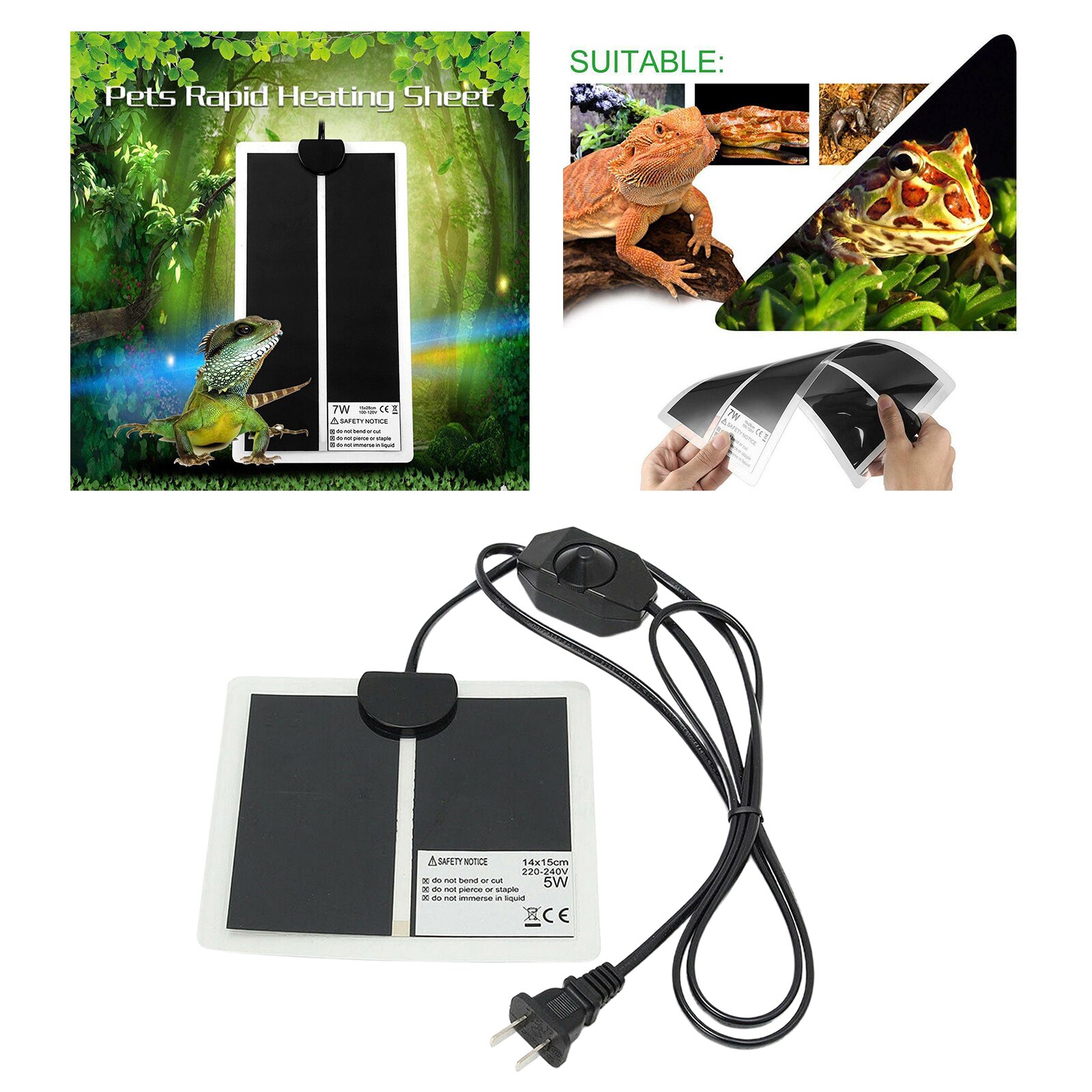 110V Pet Heating Pad Electric Flexible Reptile Hea... – Vicedeal