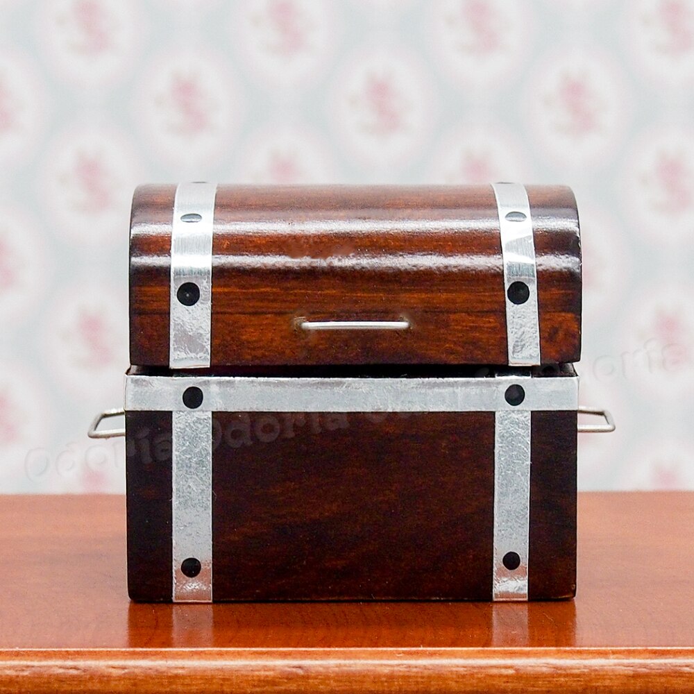 Odoria 1:12 Miniature Wooden Treasure Chest with H... – Grandado