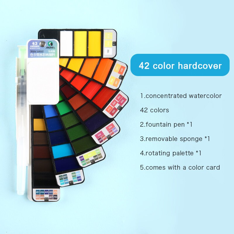 Portable Solid Watercolor Paint Set With Paint Bru... – Grandado