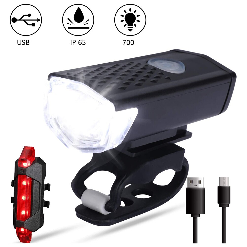 Led Fiets Koplamp Koplamp Achterlicht Usb Oplaadba... – Grandado