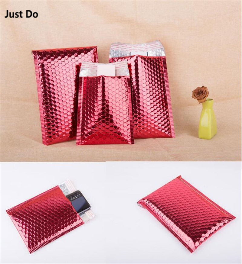 15*18cm Red Metallic Foil Bubble Mailers Aluminium... – Grandado
