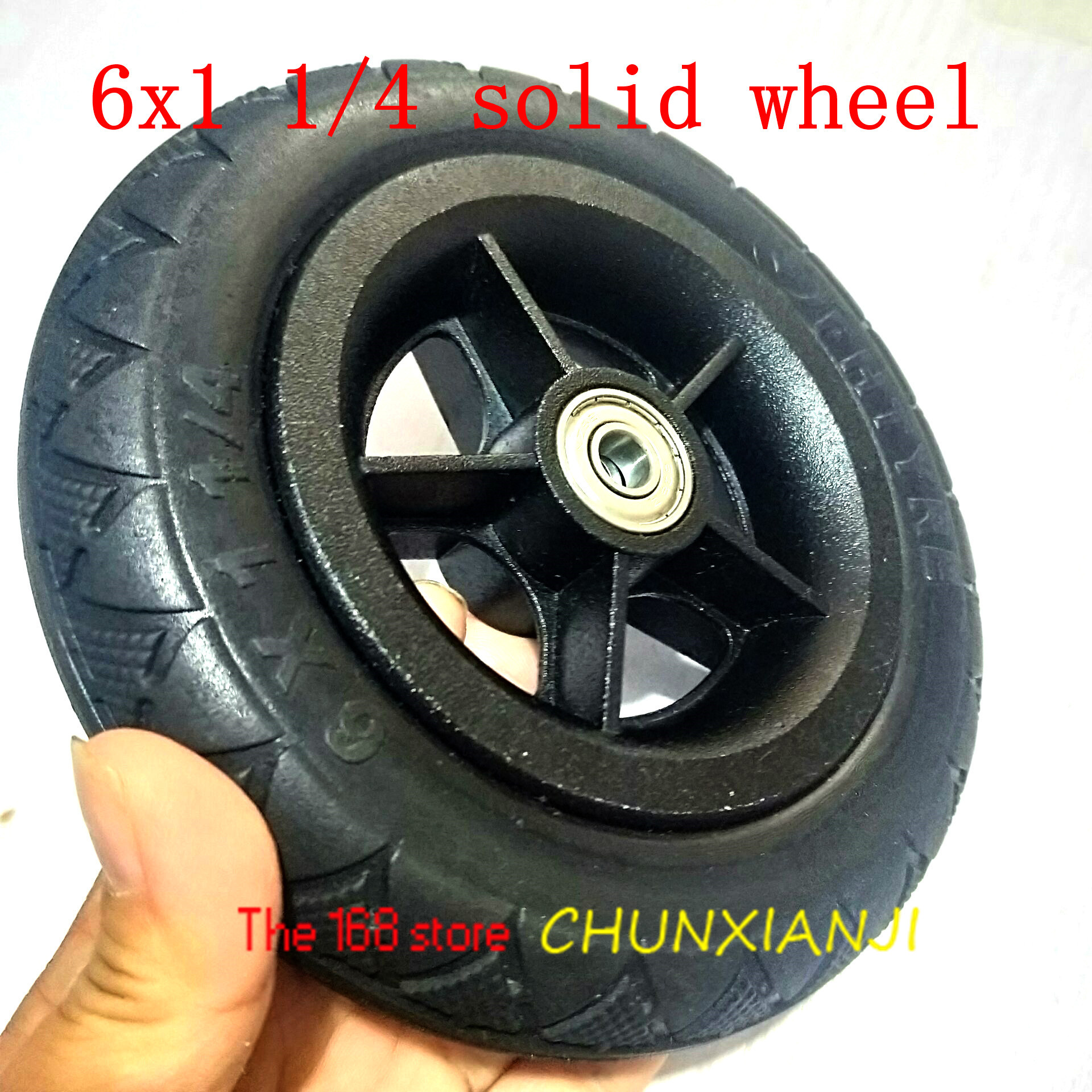 6X1 1/4 Solid Wheel or Solid Tyre 6*1 1/4 Tubeless... – Grandado