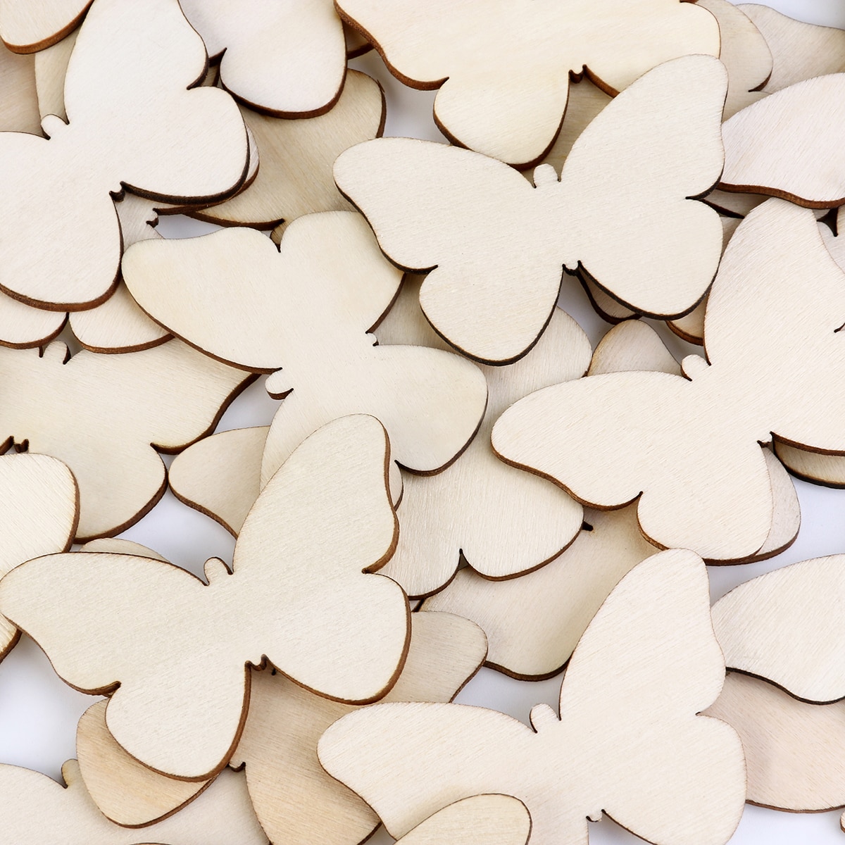 50pcs Mixed Size Wooden Butterfly Cutouts Craft Em... – Grandado