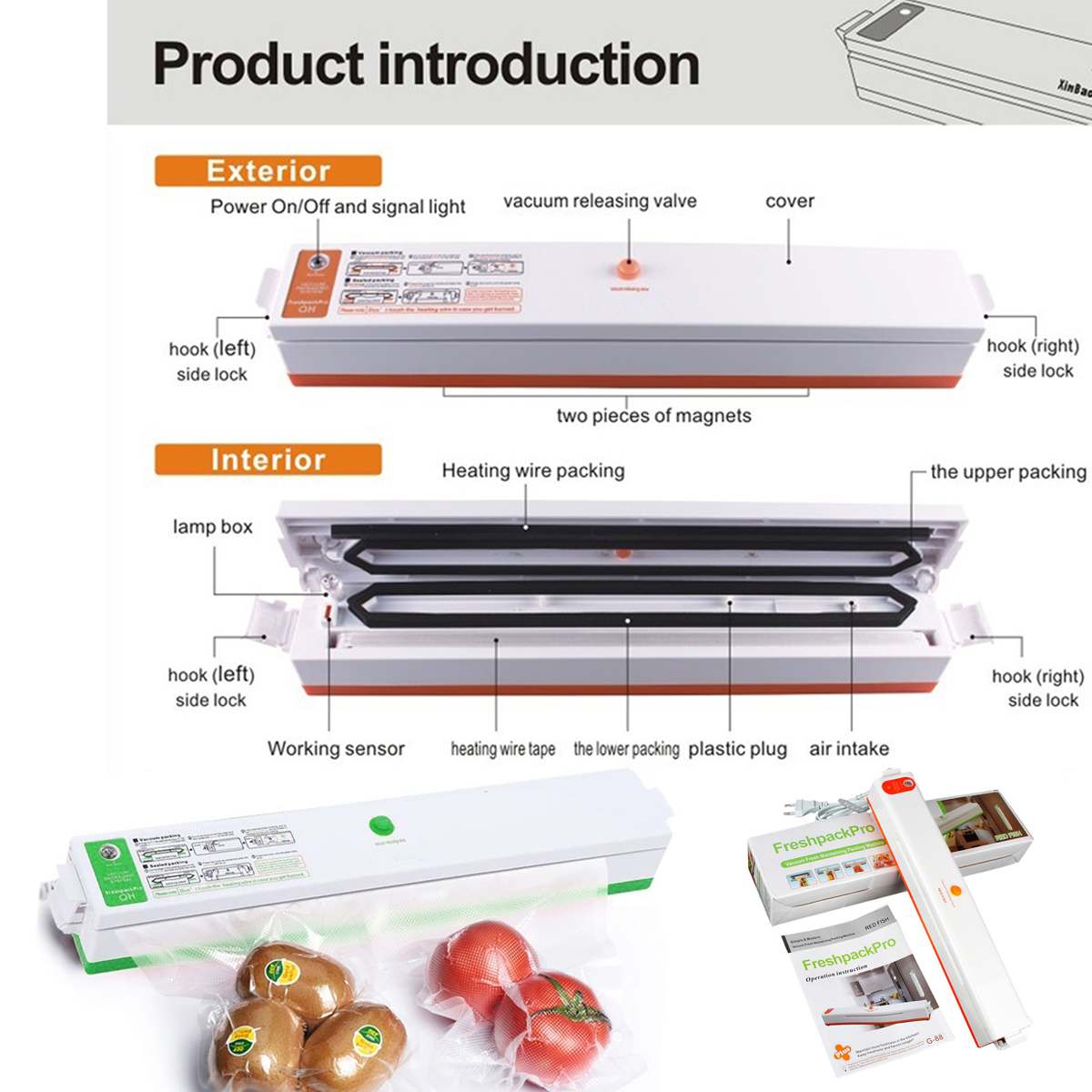 220V Vacuum Food Sealer Machine Vacuum Sealing Mac... – Vicedeal