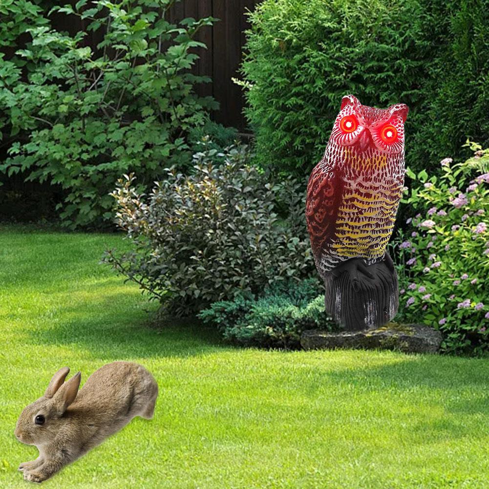 Realistic Bird Scarer Rotating Head Sound Owl Prow... – Grandado