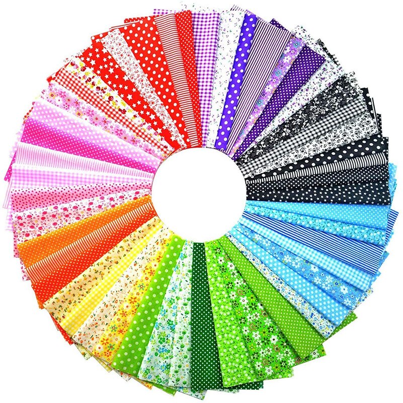 50PCS Cotton Fabric Assorted Pre-Cut Solid Color M... – Grandado