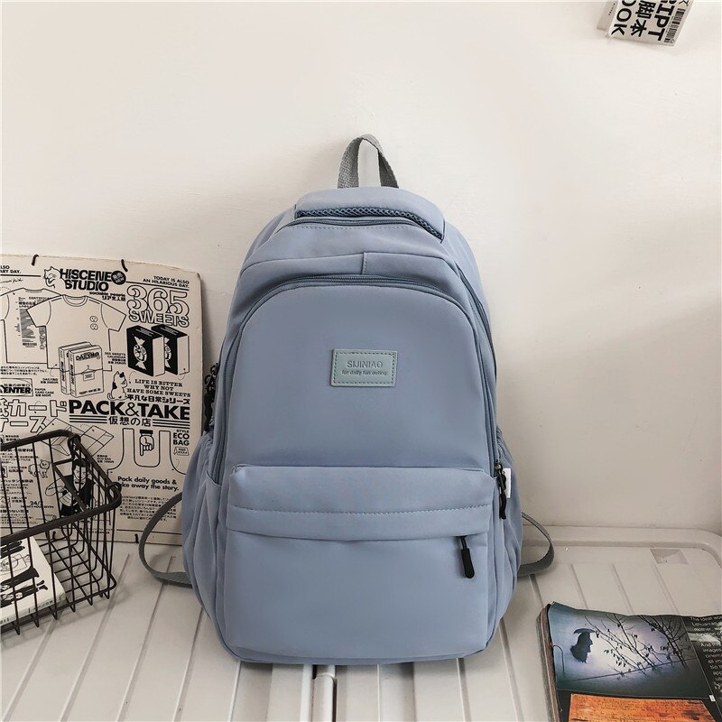 2022 Nylon Backpack Women Book Bag Female Solid Co... – Grandado
