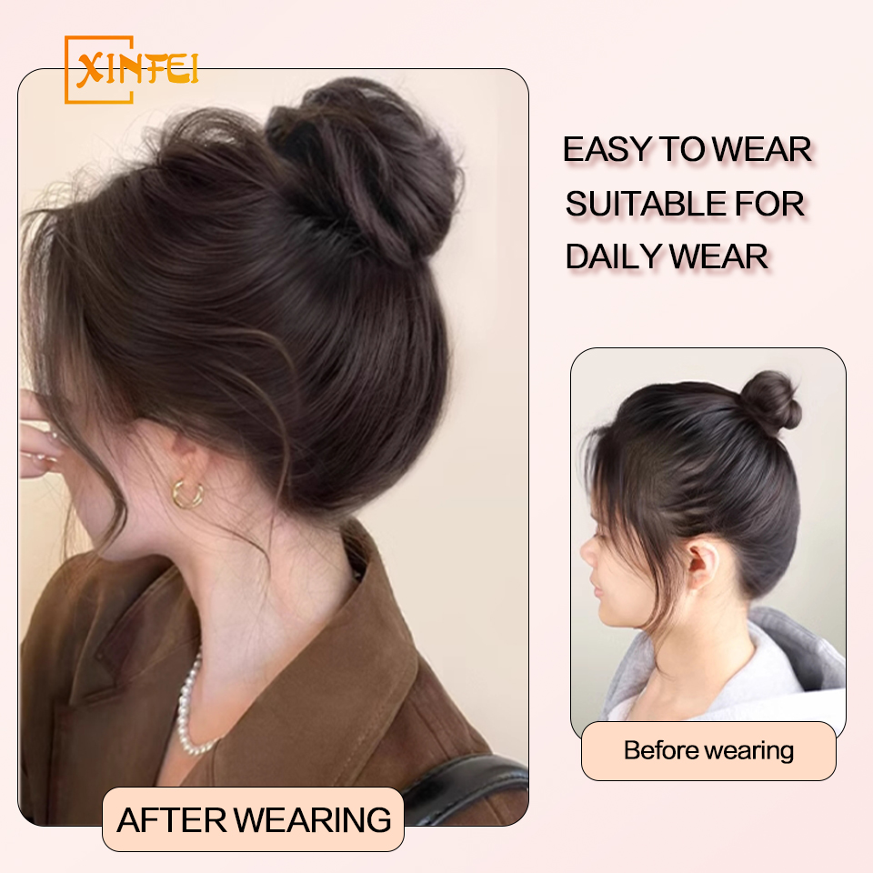 XINFEI Synthetic Bun Female Synthetic Fiber Straig... – Grandado